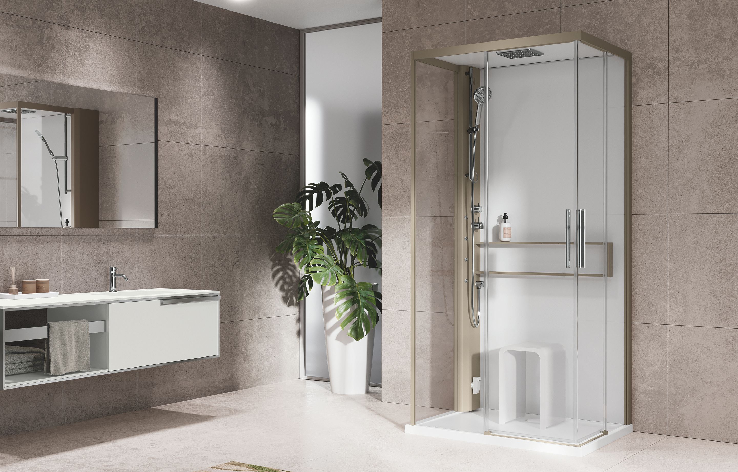 3x stijlvolle douchecabines van Novellini - UW-badkamer.nl
